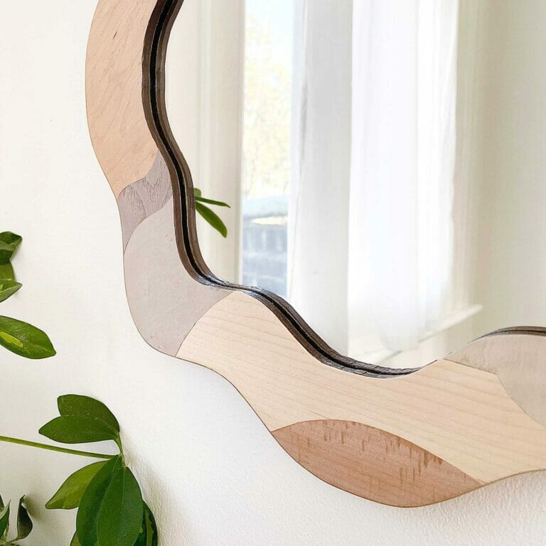 Oval Curve Marquetry Mirror - Artists and Objects