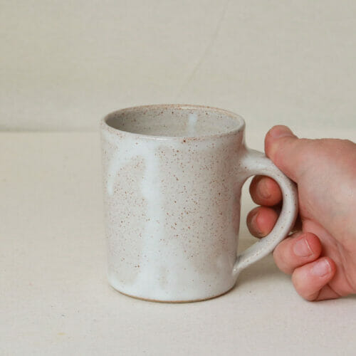 Tapered Mug Speckled White - Artists and Objects