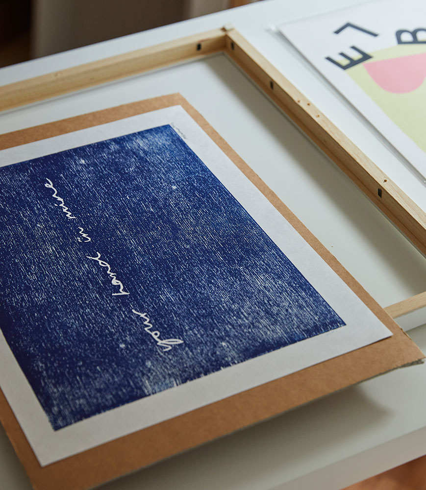 Your hand in mine woodcut print - Artists and Objects