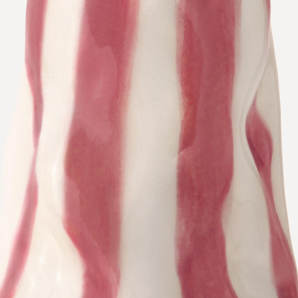 Ruby Red Candy Stripe Vase: Unique Hand-Painted Design - Artists and ...