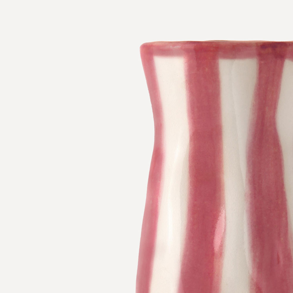 Ruby Red Candy Stripe Vase: Unique Hand-Painted Design - Artists and ...